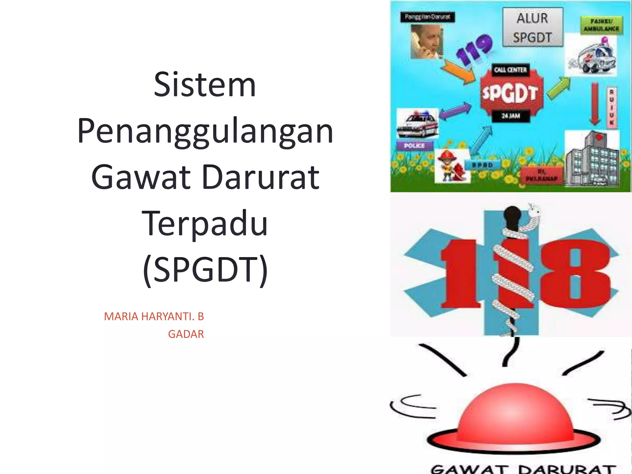 Sistem penanggulangan gawat darurat terpadu (SPGDT) | PPTX