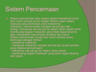 Sistem pencernaan | PPTX