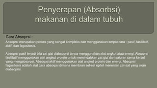 Sistem pencernaan & absorpsi | PPT