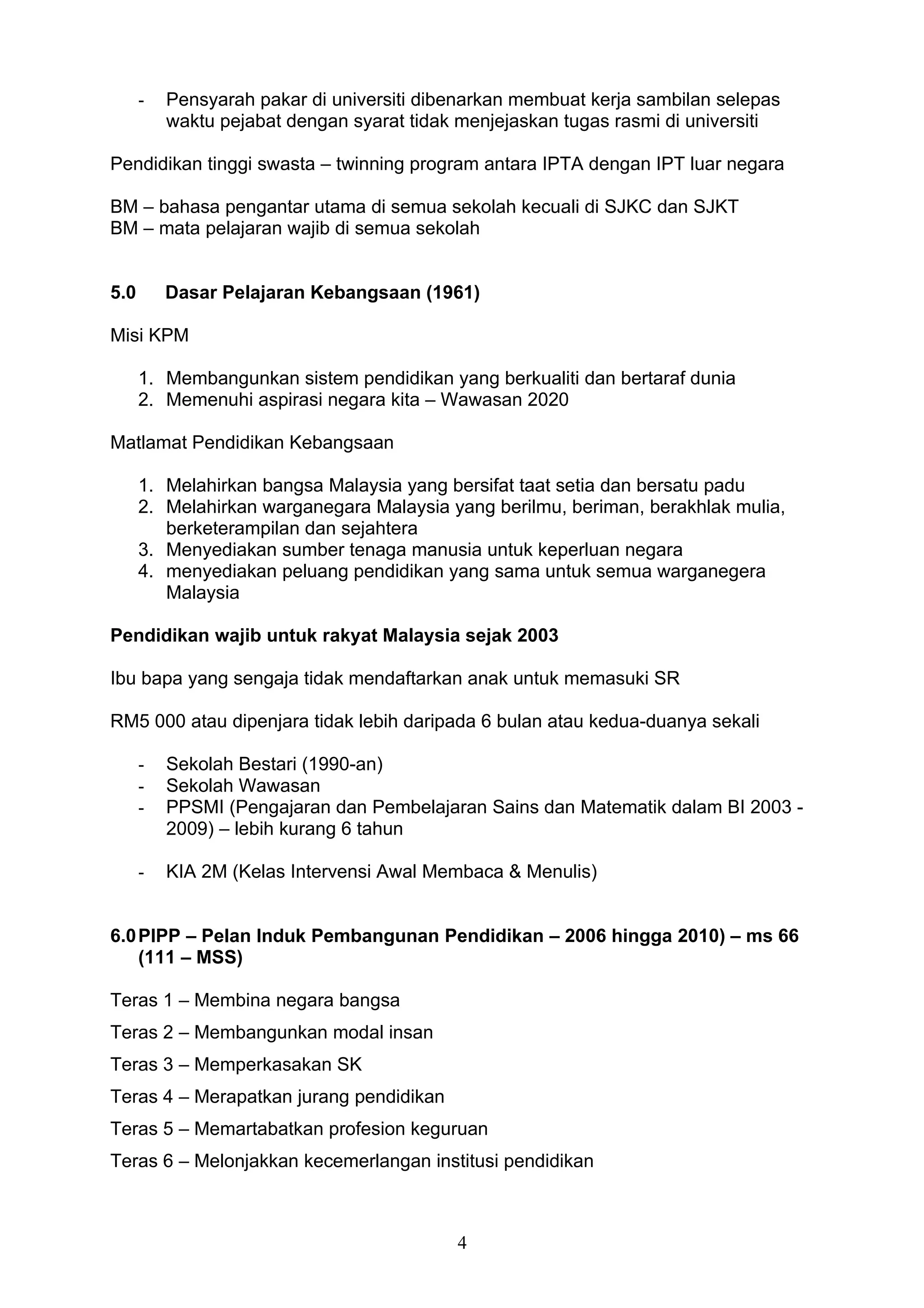 Sistem pendidikan di malaysia | DOC