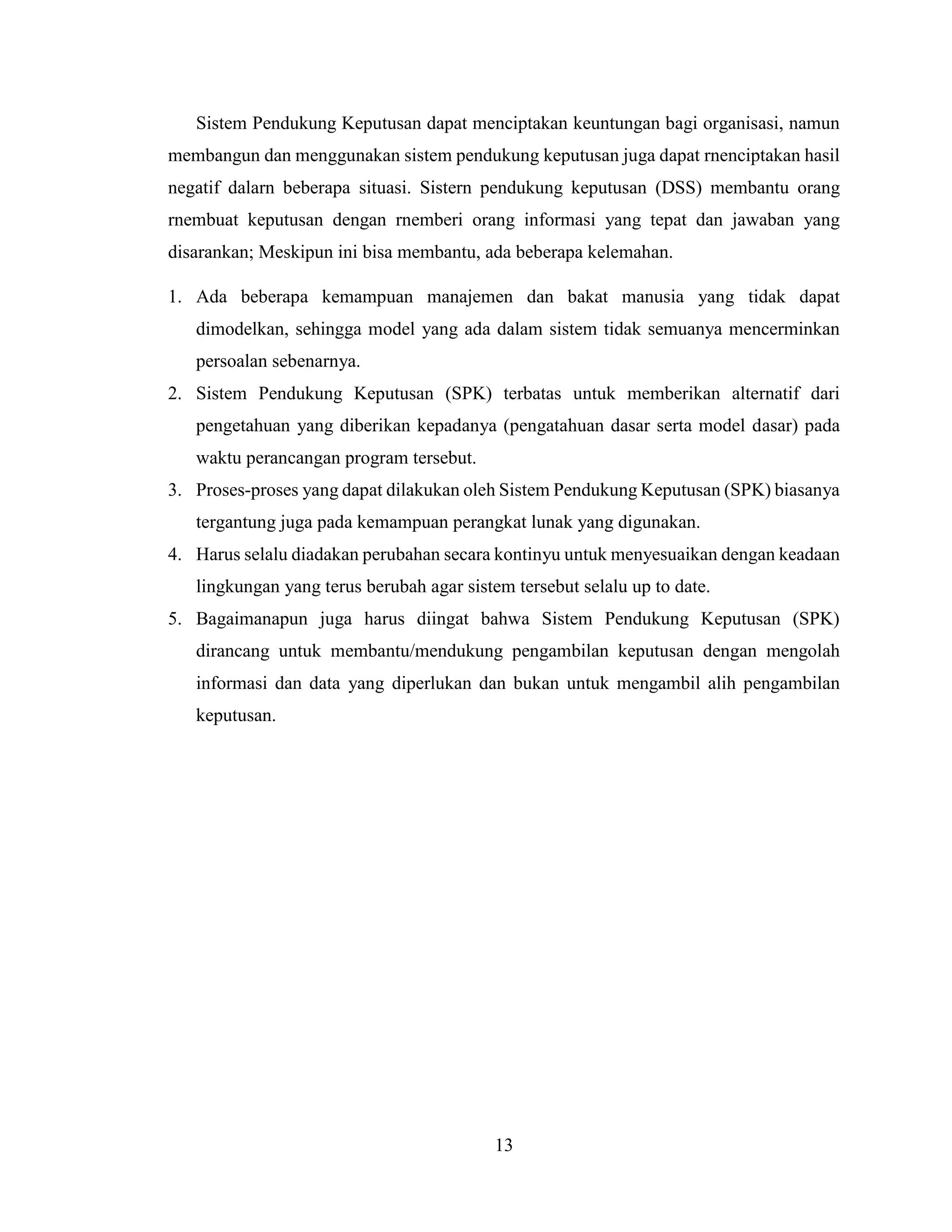 Sistem Pendukung Keputusan (SPK) | PDF