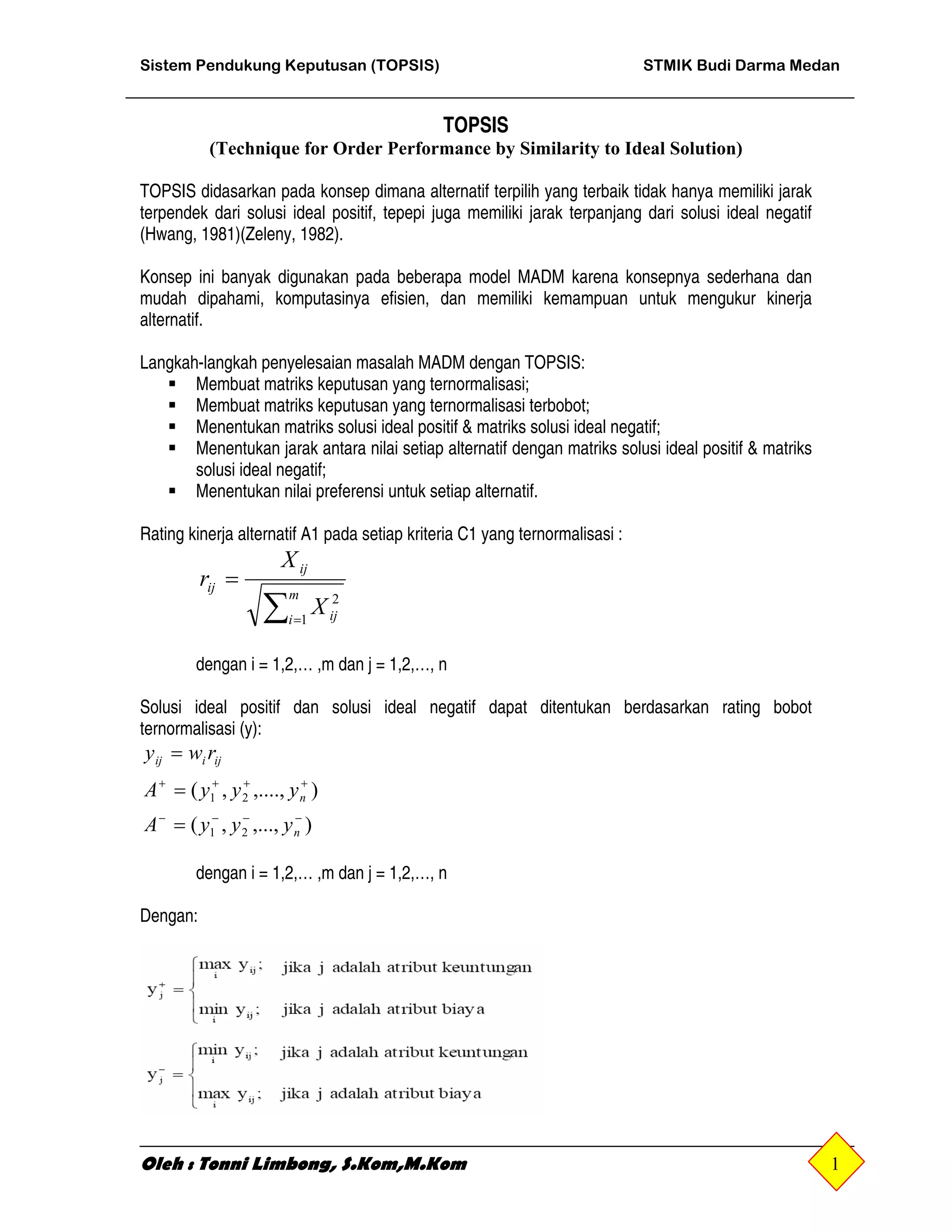 Sistem pendukung keputusan_-_topsis-libre | PDF