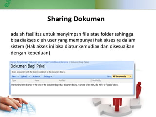 Sistem Pengelolaan Dokumen Menggunakan Sharepoint | PPTX