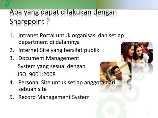 Sistem Pengelolaan Dokumen Menggunakan Sharepoint | PPT