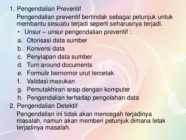 Sistem pengendalian intern | PPTX