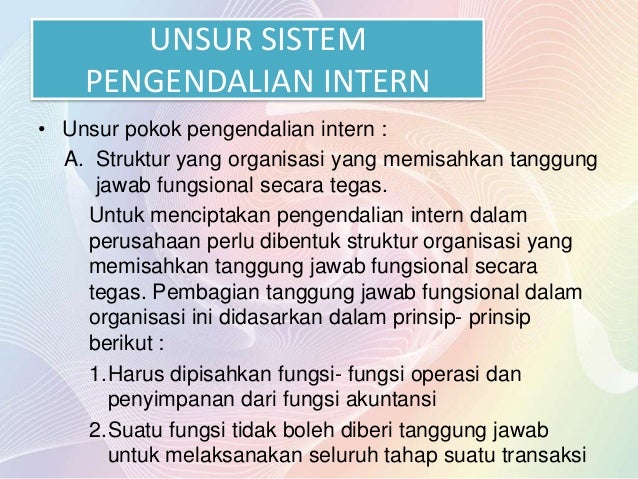 Sistem pengendalian intern | PPTX