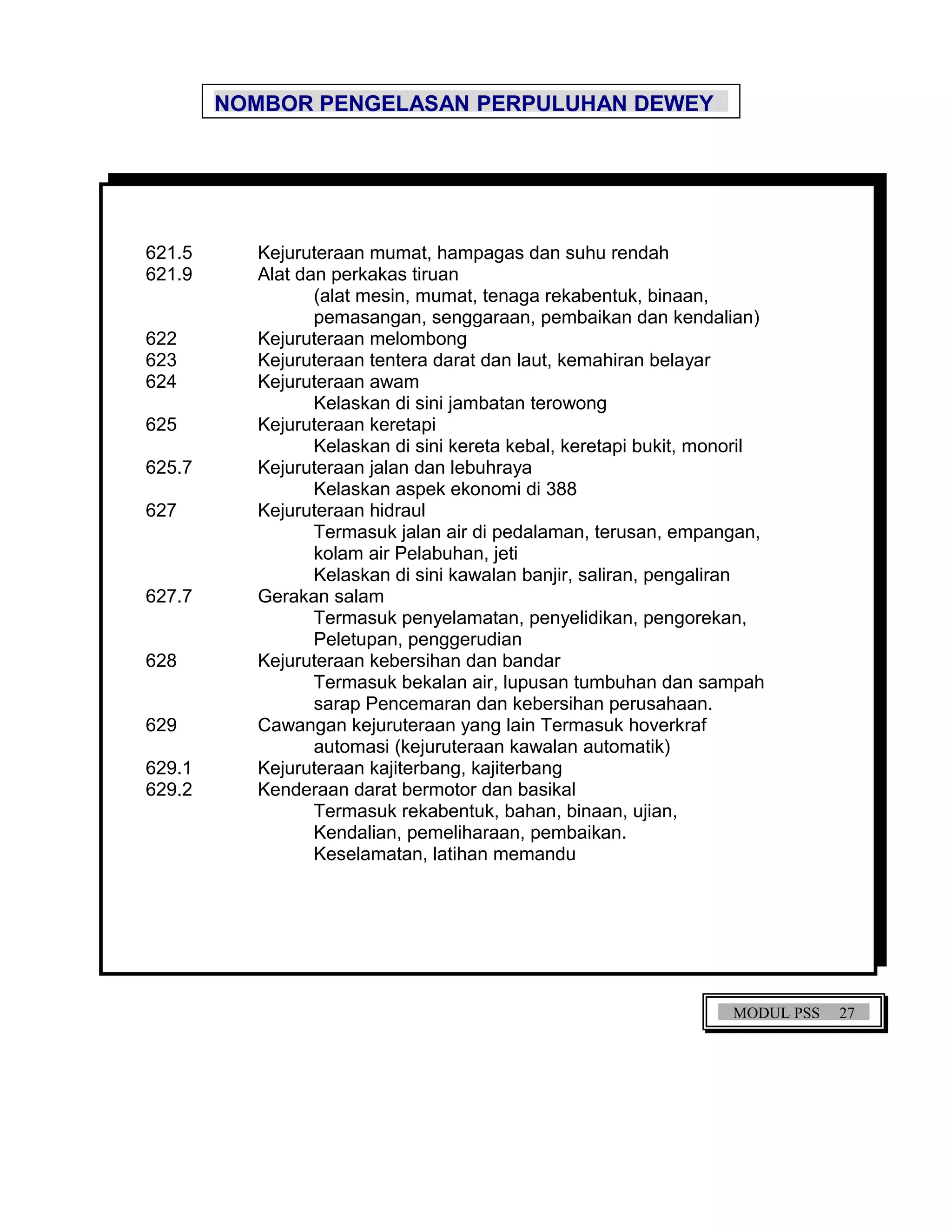 Sistem pengkelasan dewey | DOC