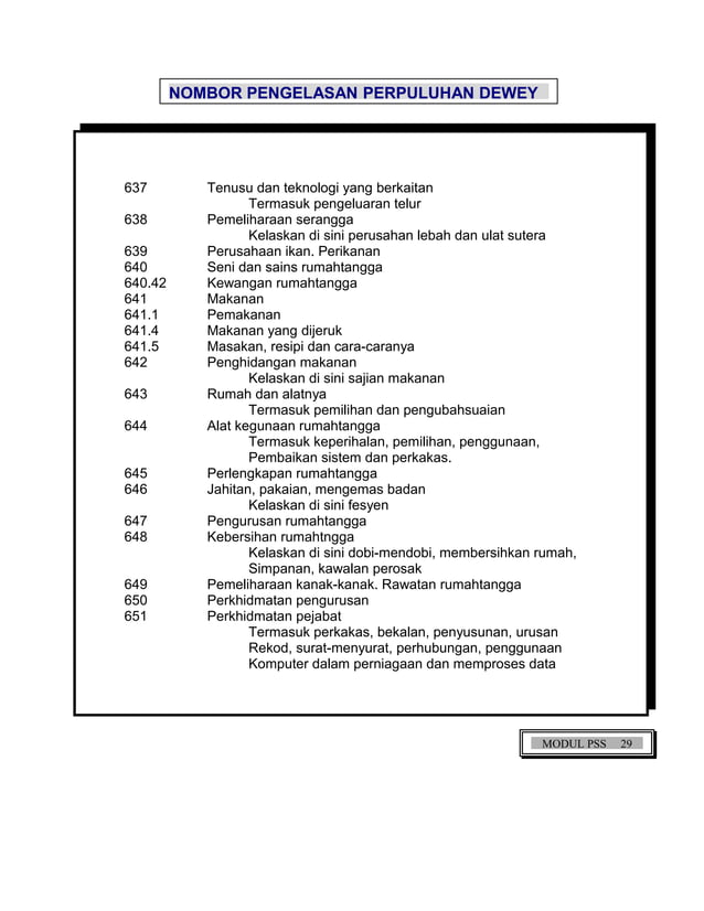 Sistem pengkelasan dewey | DOC