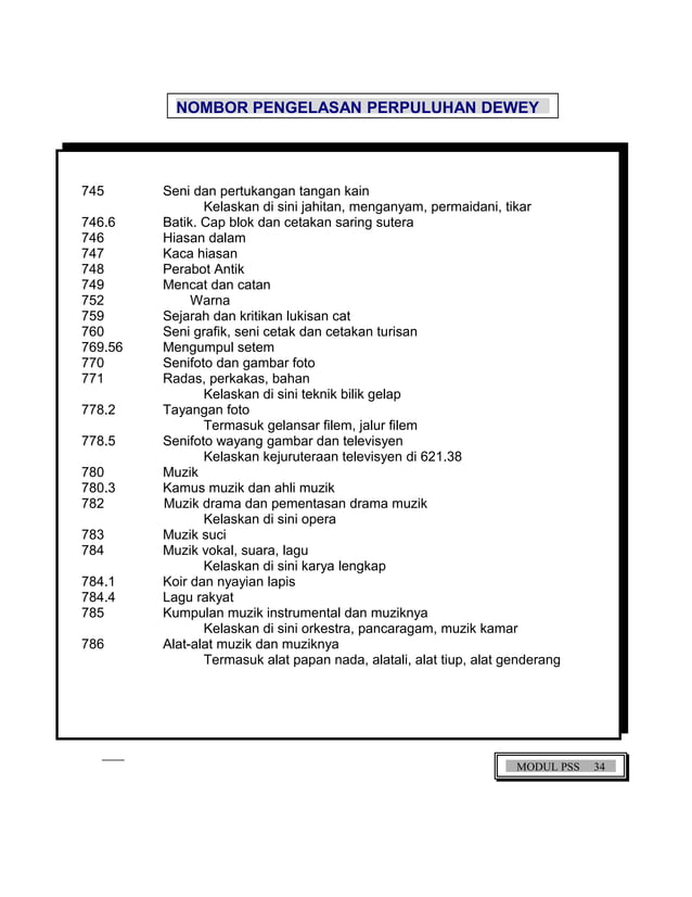 Sistem pengkelasan dewey | DOC