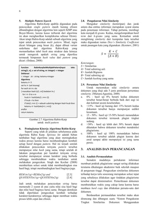 Sistem pengukuran tingkat similaritas dokumen dengan Algoritma Rabin-Karp dan Enhanced Confix ...