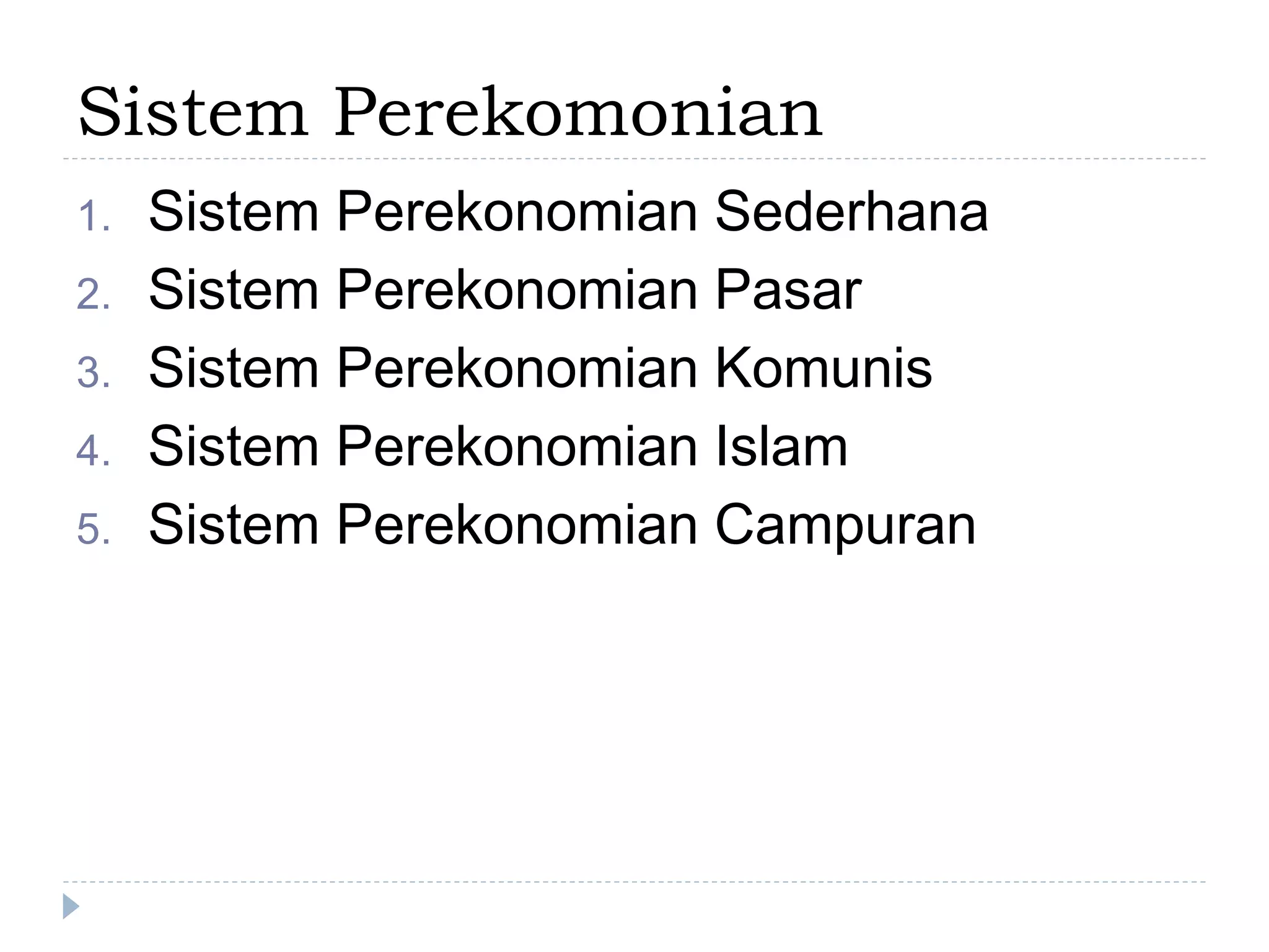 Sistem Perekonomian dan Sistem Pasar | PPT