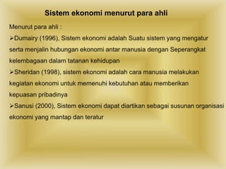 Sistem Perekonomian Indonesia | PPTX
