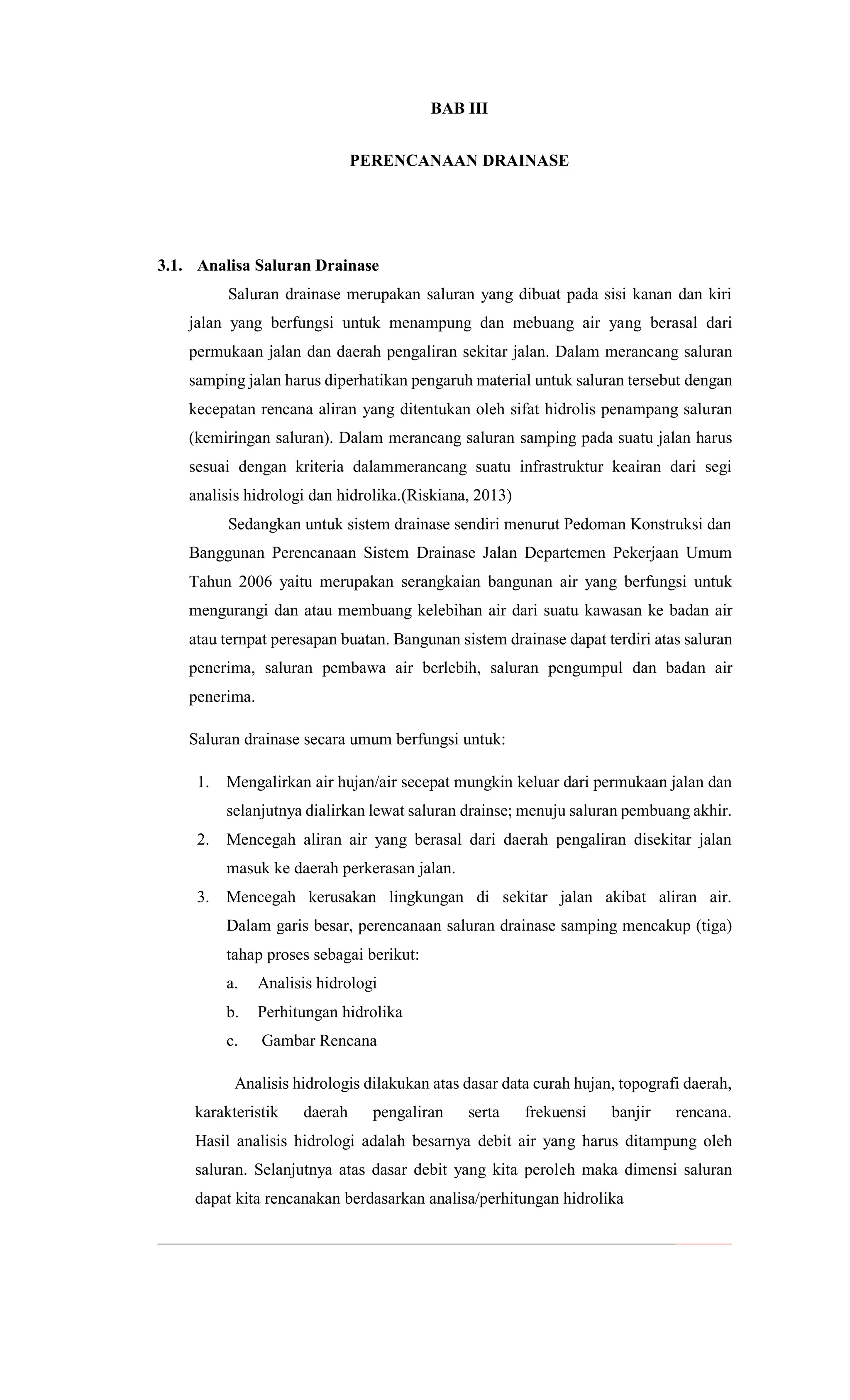 Sistem perencanaan drainase dan sawerage perumahan griya asri cikarang ...