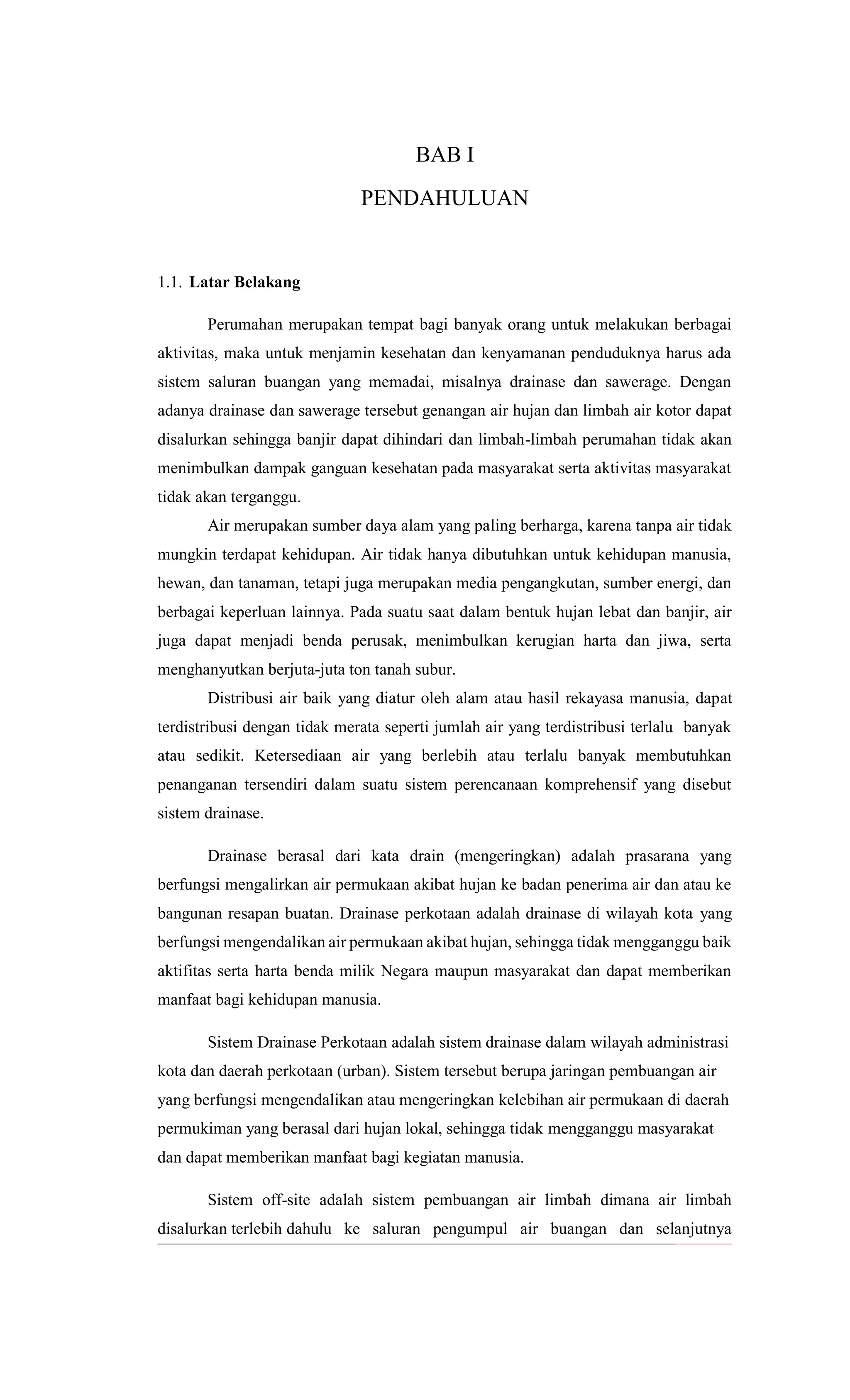 Sistem perencanaan drainase dan sawerage perumahan griya asri cikarang ...