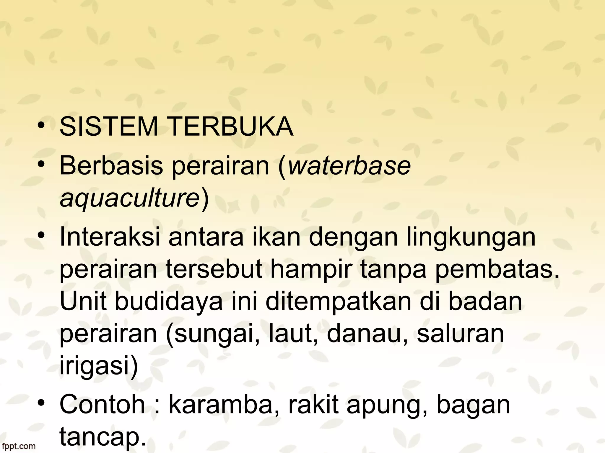 Sistem perikanan budidaya | PPT