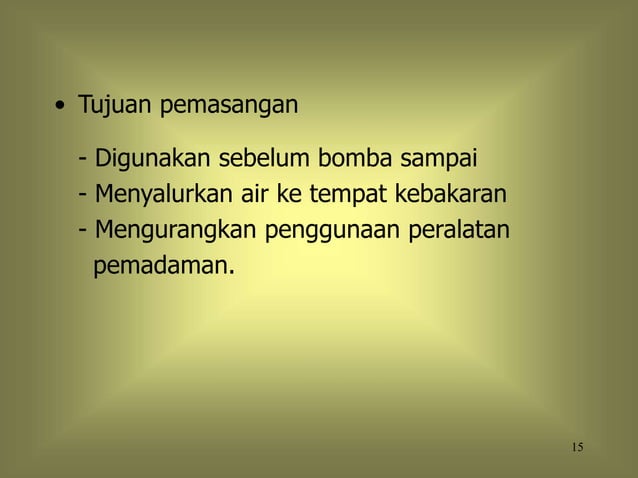 Sistem Perlindungan Kebakaran Aktif bomba | PPT