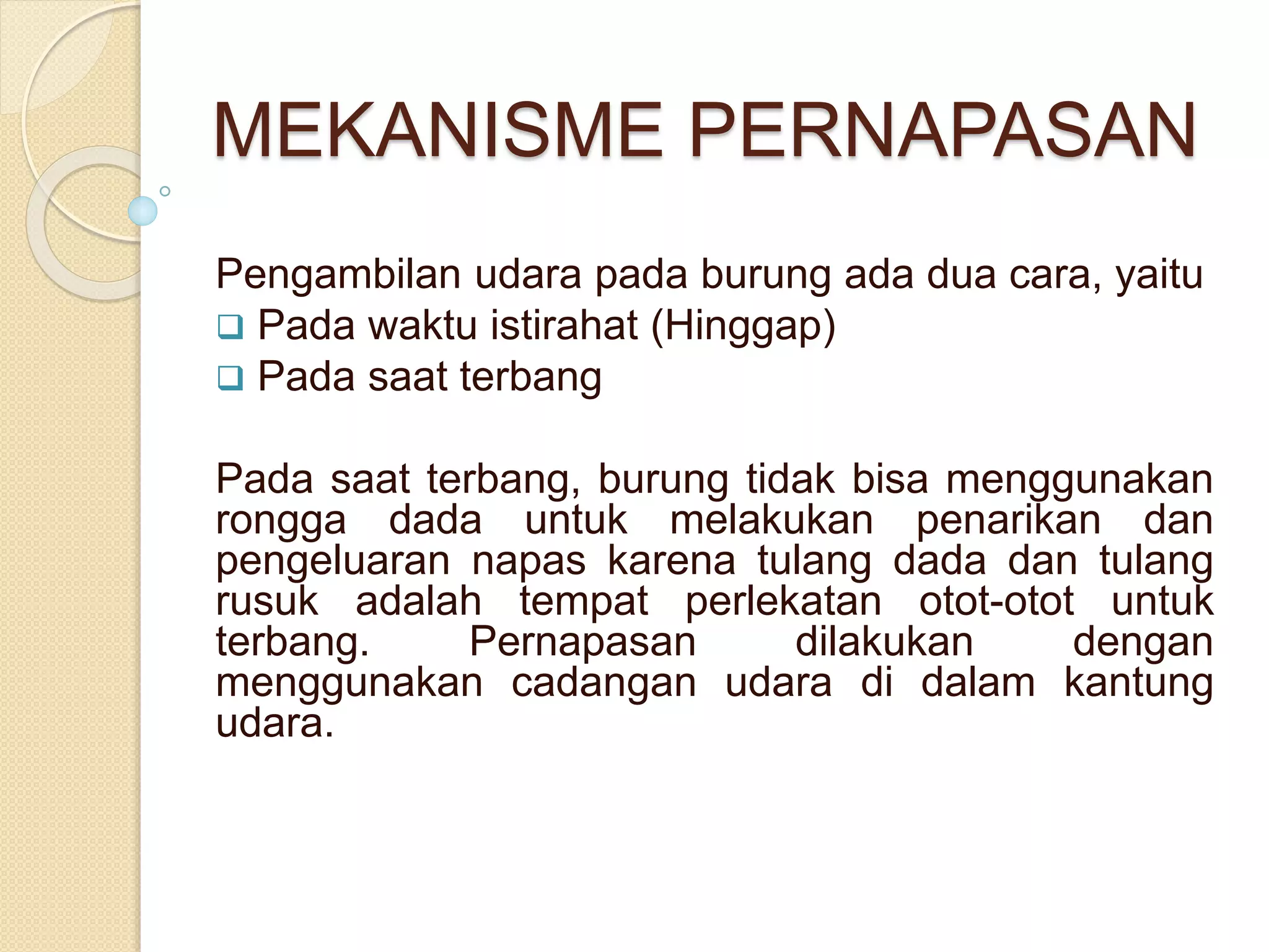 Sistem pernapasan pada aves | PPTX