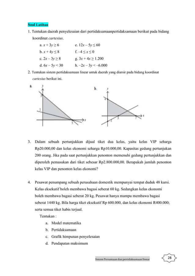 Sistem persamaan dan pertidaksamaan linear | PDF