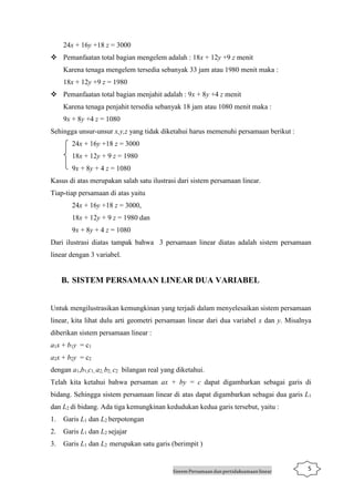 Sistem persamaan dan pertidaksamaan linear | DOCX