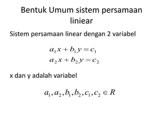 Sistem persamaan linear | PPT