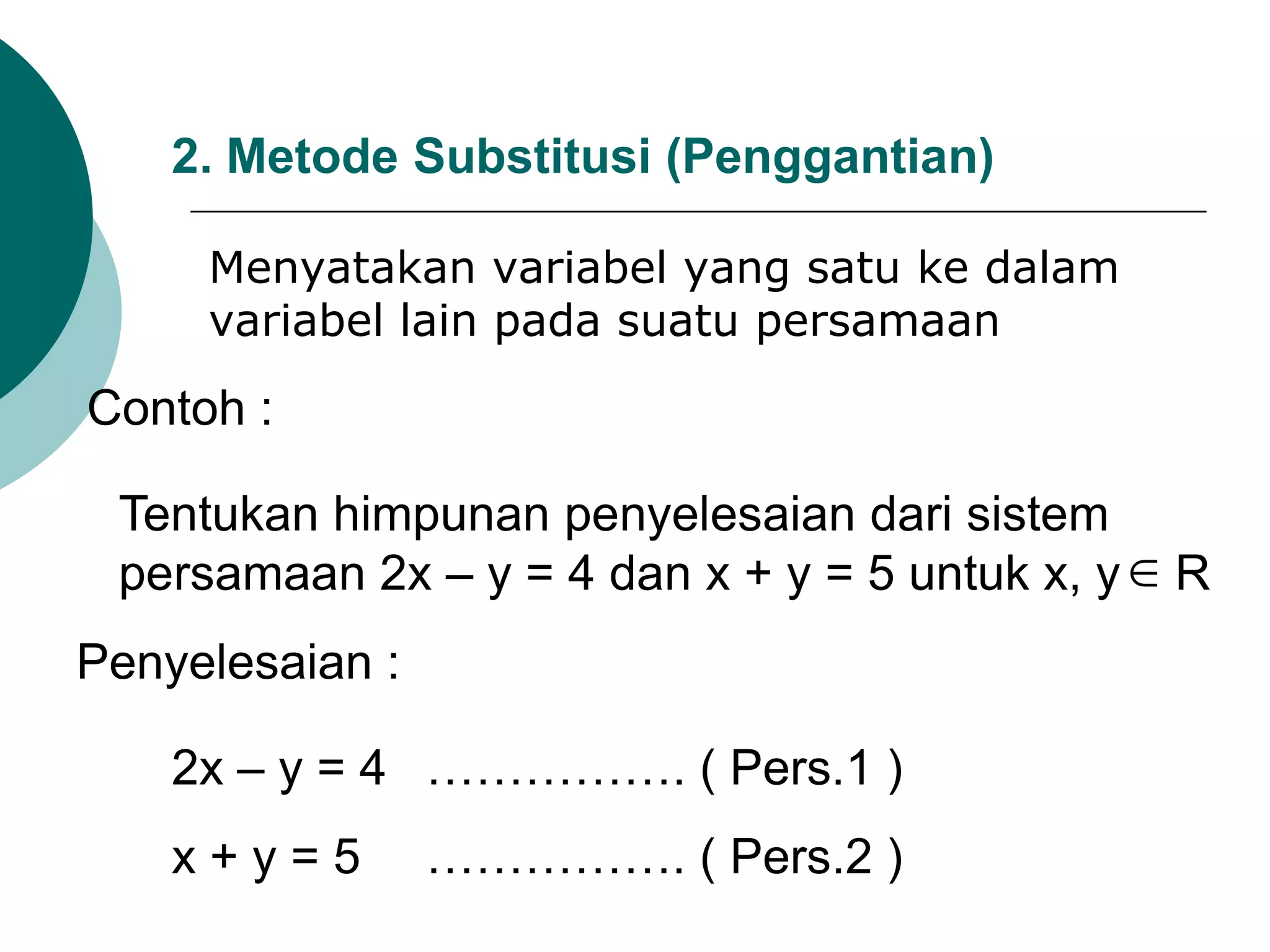 Sistem persamaan linear | PPTX