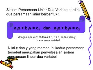 Sistem persamaan linear | PPTX