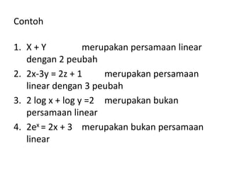 Sistem persamaan linear | PPTX