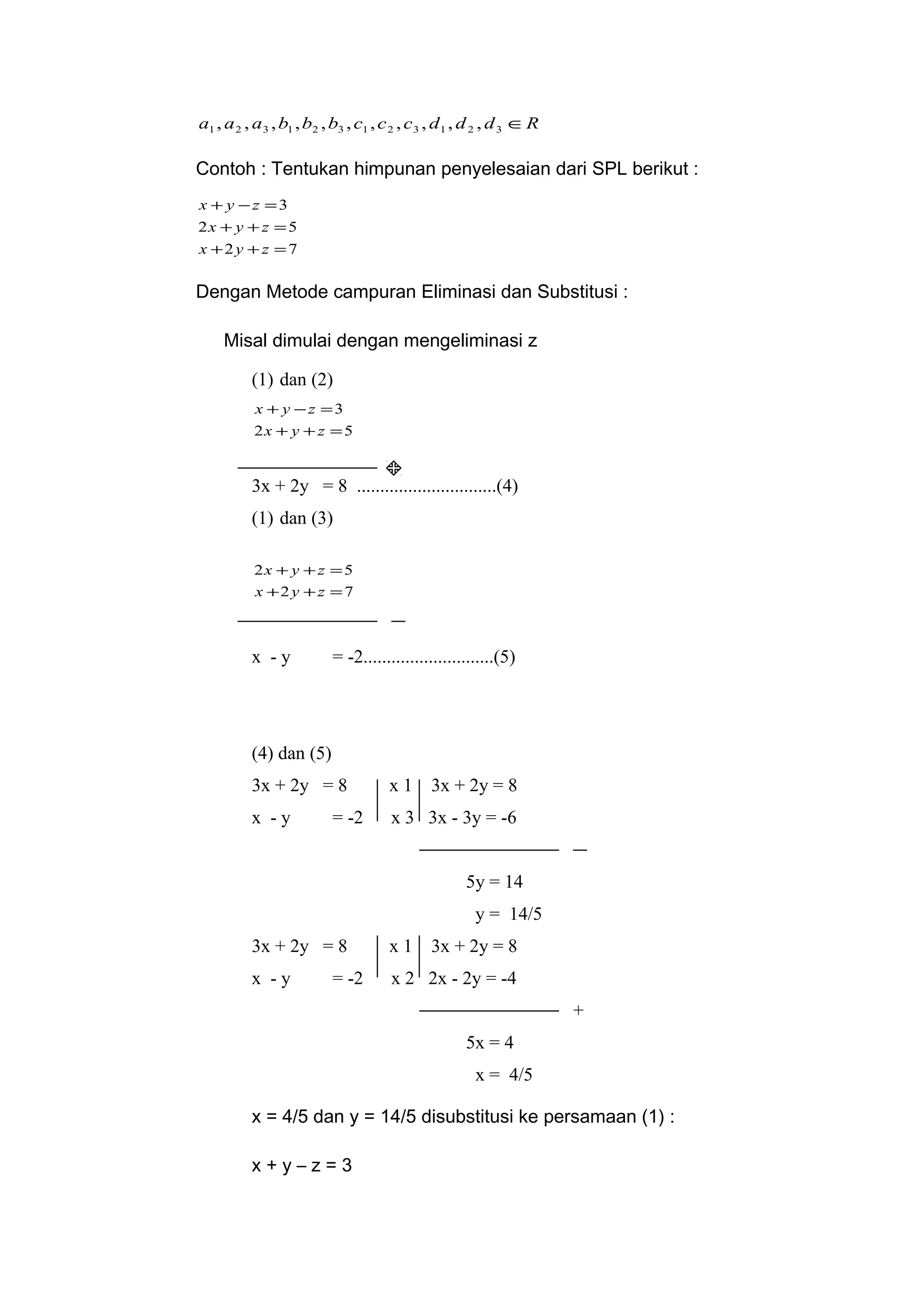 Sistem persamaan linear | PDF