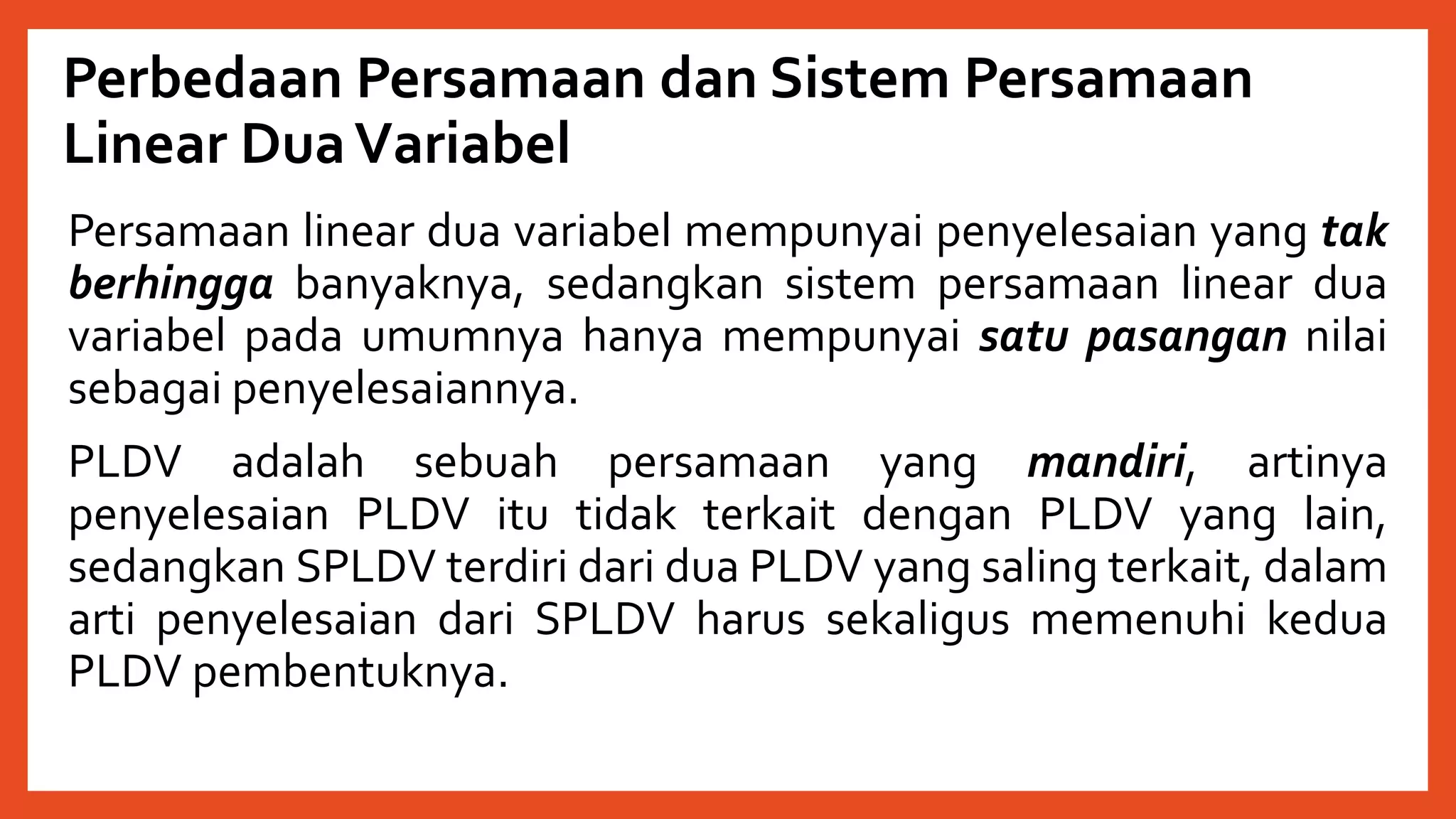 Sistem Persamaan Linear Dua Variabel | PDF
