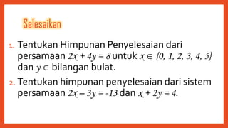 Sistem Persamaan Linear Dua Variabel | PDF