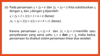 Sistem Persamaan Linear Dua Variabel | PDF