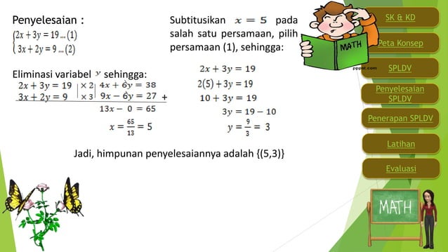 Sistem persamaan linear dua variabel (spldv) | PPTX