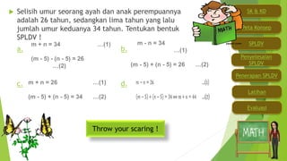 Sistem persamaan linear dua variabel (spldv) | PPTX