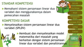 Sistem persamaan linear dua variabel (spldv) | PPTX