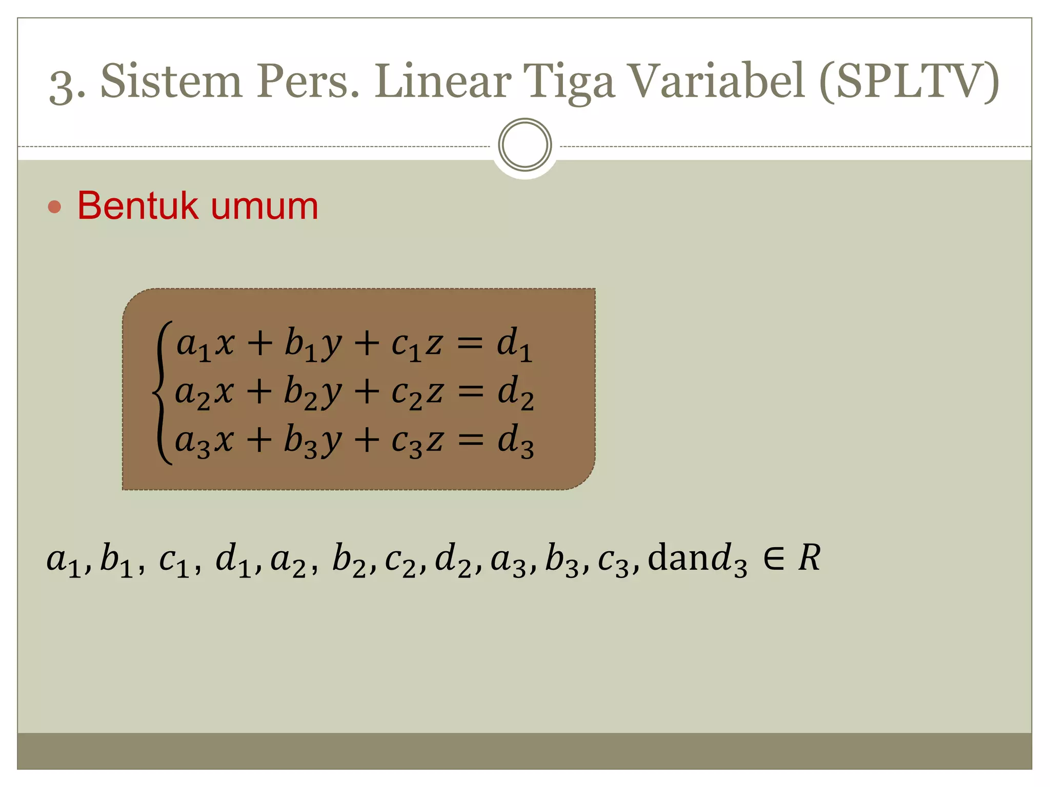 Sistem persamaan linear (spl) | PPTX
