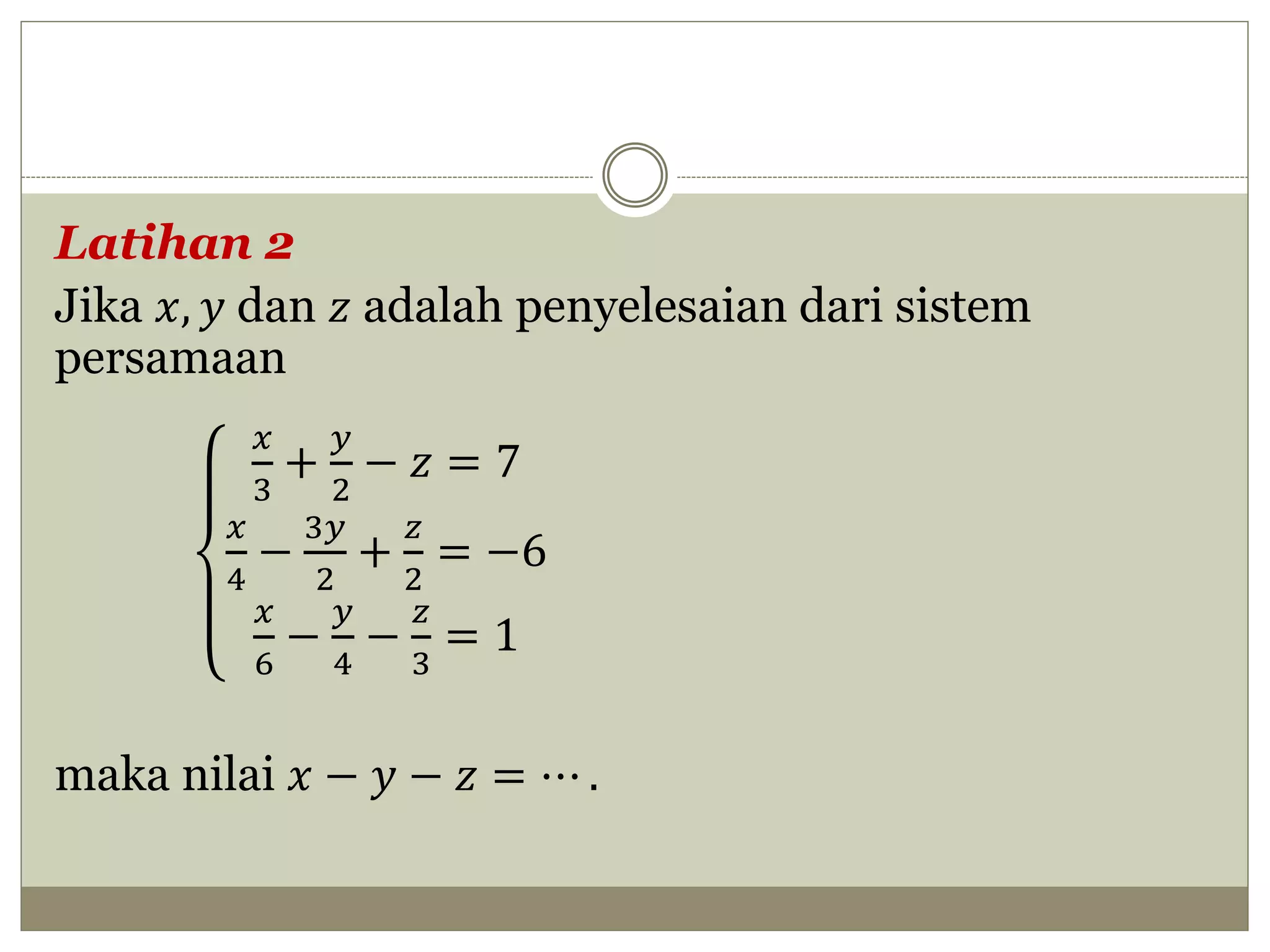 Sistem persamaan linear (spl) | PPTX