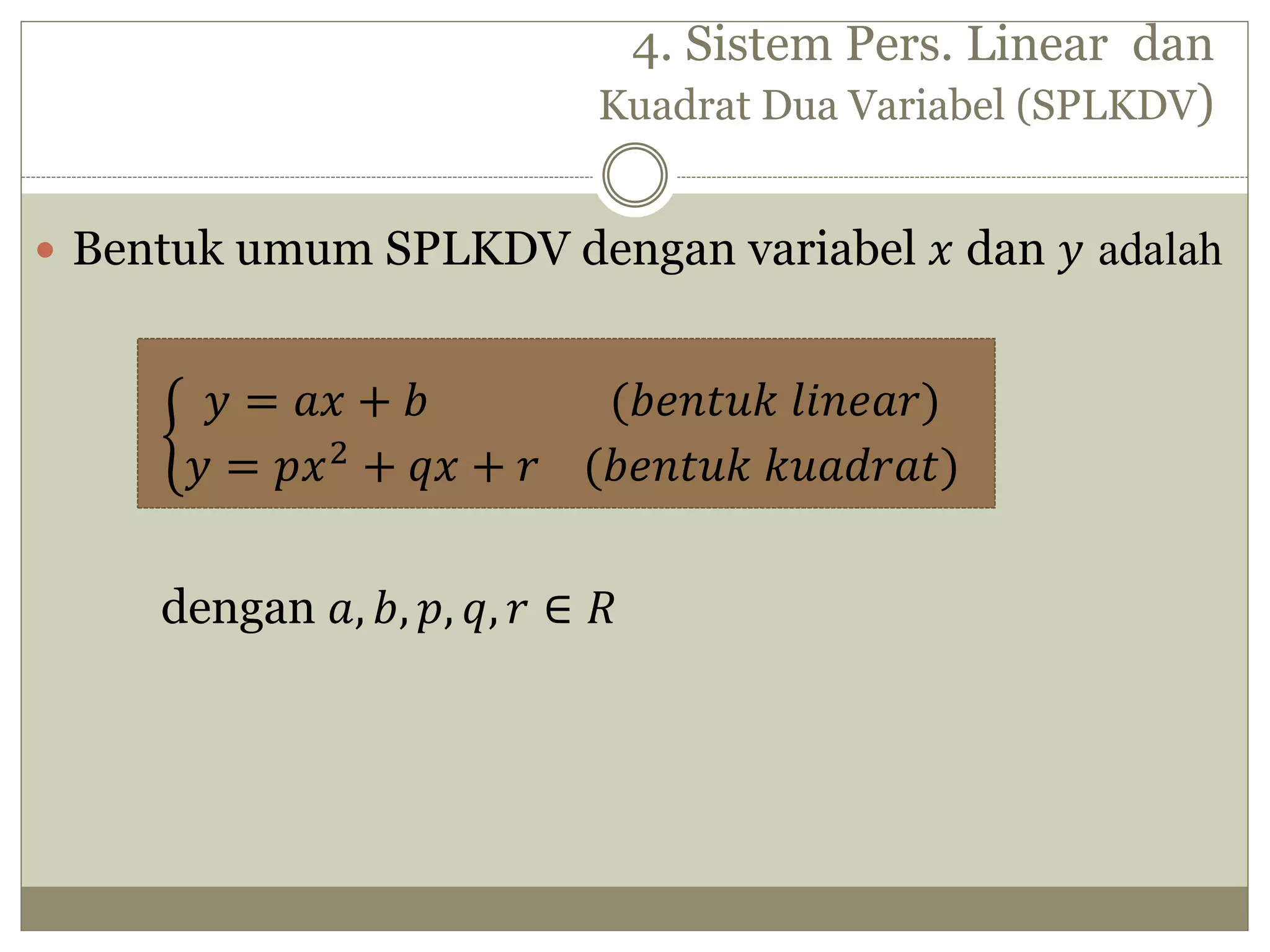 Sistem persamaan linear (spl) | PPTX