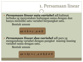 Sistem persamaan linear (spl) | PPTX
