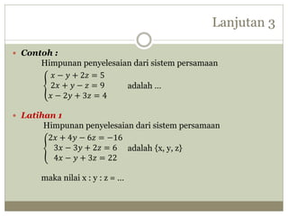 Sistem persamaan linear (spl) | PPTX