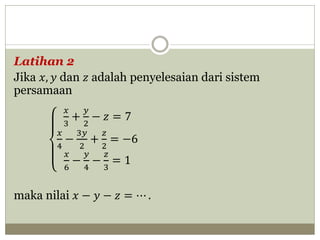 Sistem persamaan linear (spl) | PPTX