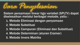 Sistem Persamaan Linear Tiga Variabel | PDF