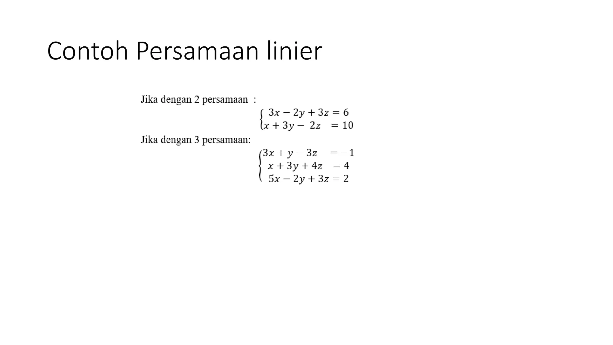 Materi Matematika 4 Sistem Persamaan Linier | PPTX