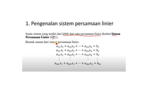Materi Matematika 4 Sistem Persamaan Linier | PPTX