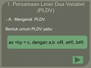 Sistem persamaan linier dua variabel | PPT