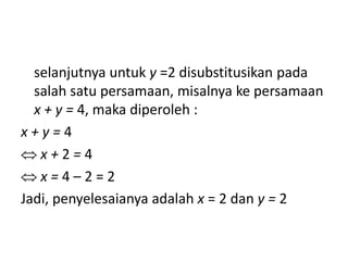 Sistem persamaan linier dua variabel (spdlv) | PPTX