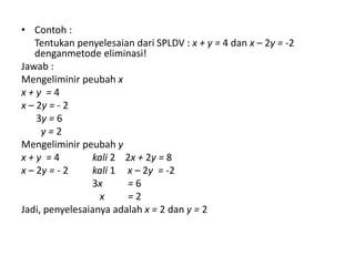 Sistem persamaan linier dua variabel (spdlv) | PPTX