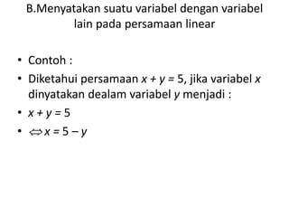 Sistem persamaan linier dua variabel (spdlv) | PPTX
