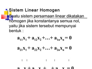 Sistem persamaan linier | PPT