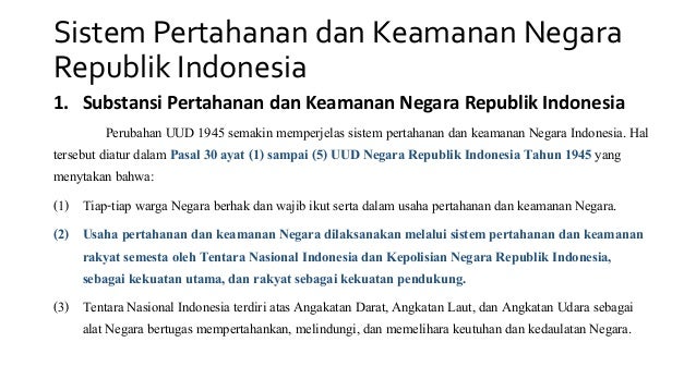 Sistem Pertahanan Dan Keamanan Negara Republik Indonesia 