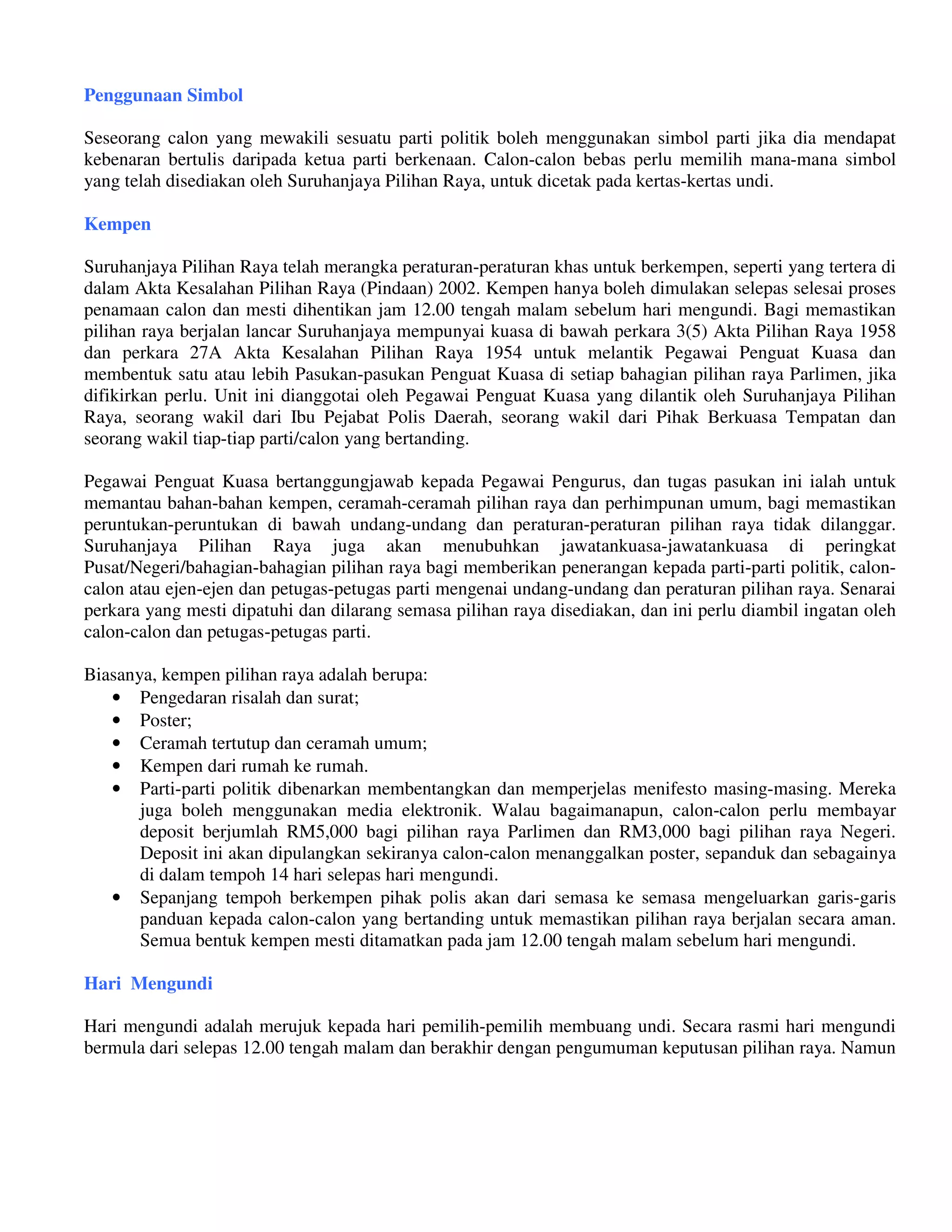 Sistem pilihanraya | PDF